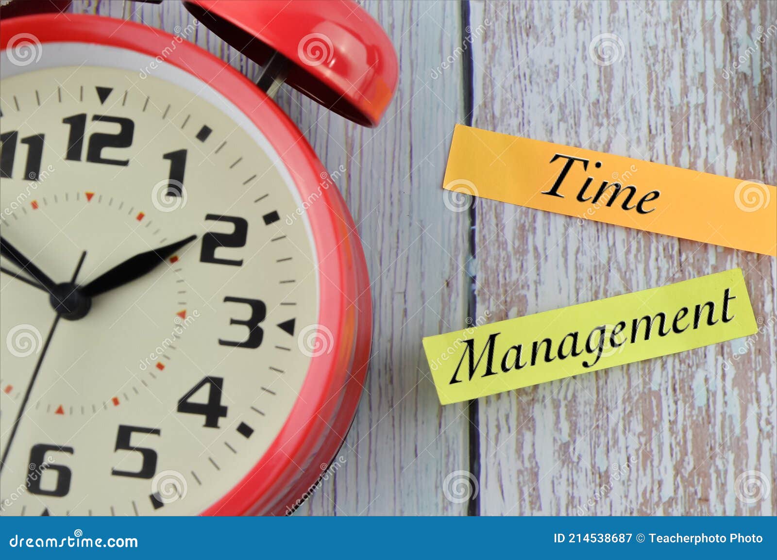 Alarm Clock and Memo Note Written with TIME MANAGEMENT Stock Image ...