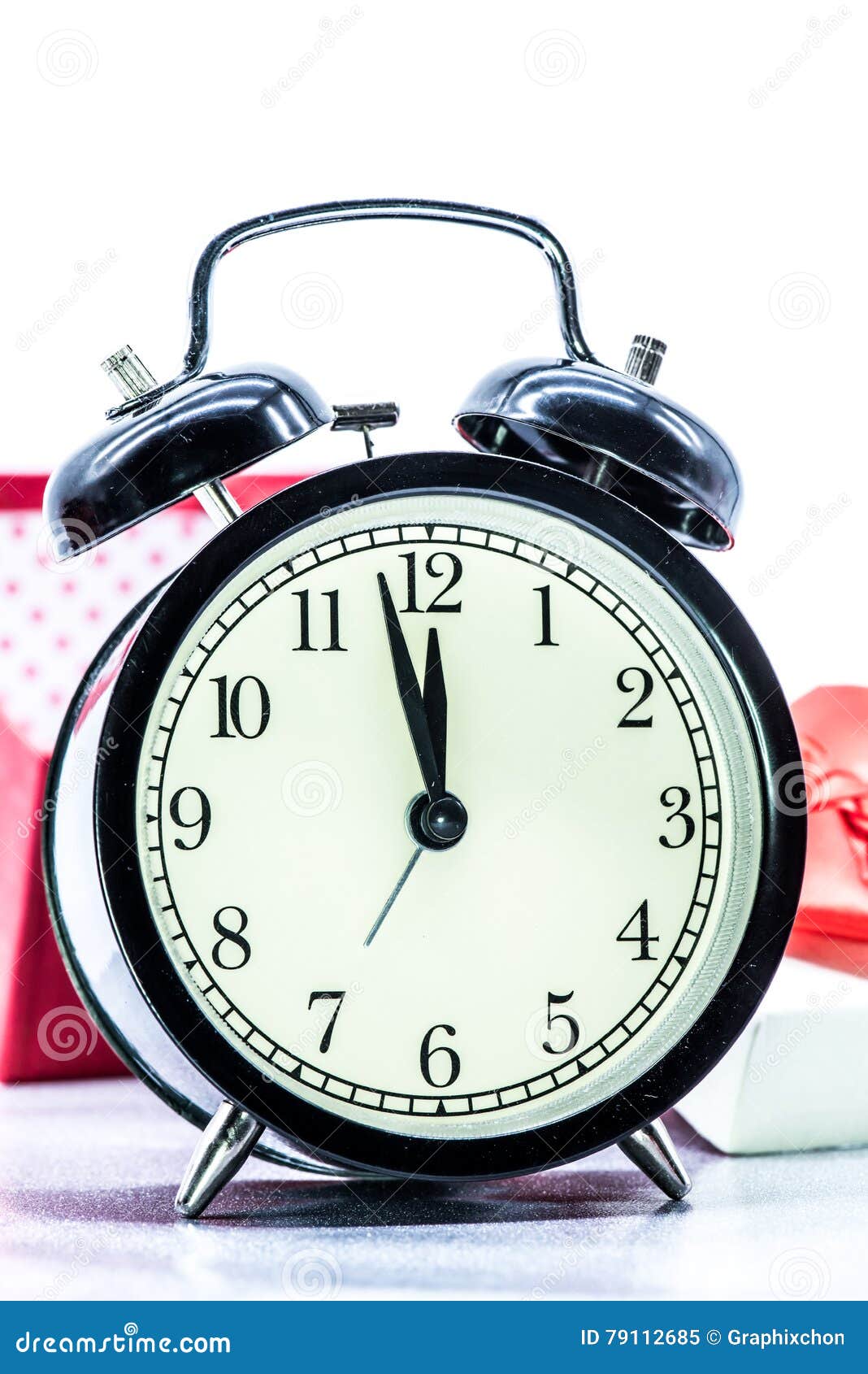 Alarm clock, midnight stock image. Image of merry, december - 79112685