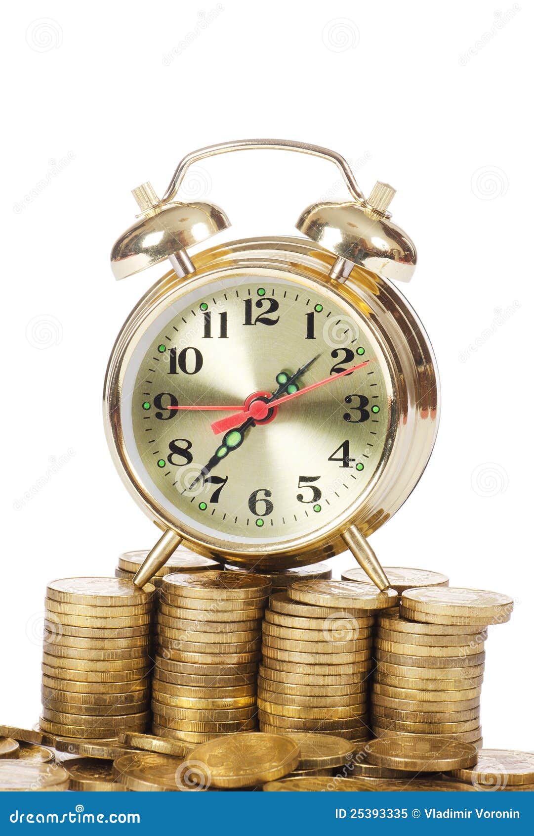 Alarm clock and money stock image. Image of dollar, forecasting - 25393335