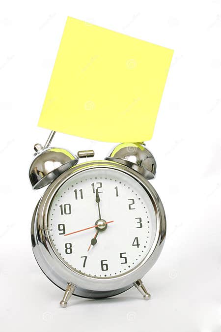 Alarm Clock and Note stock image. Image of face, circular - 316071