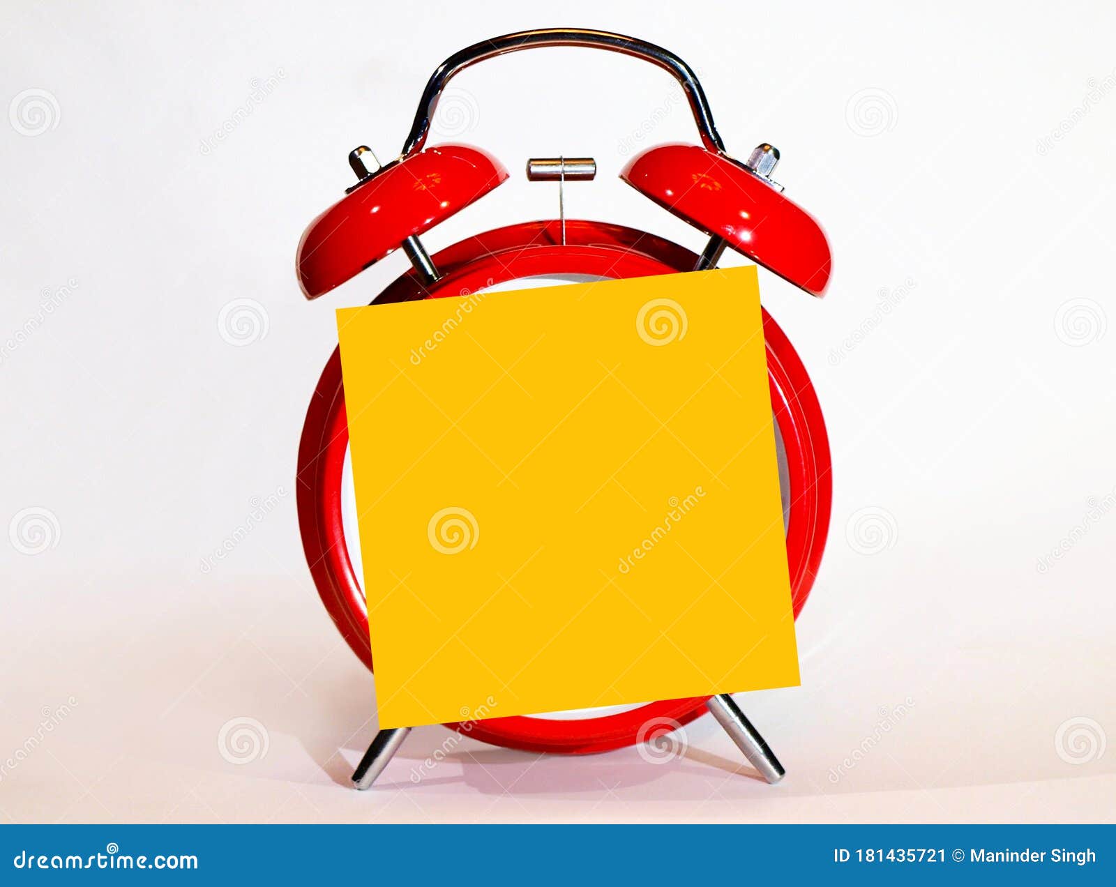 Alarm clock with a note. stock image. Image of covid19 - 181435721