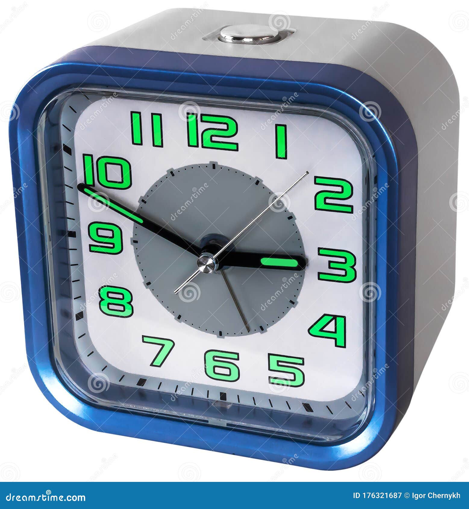 Alarm Clock with Numbers, Clockwise and Stop the Alarm Button. Stock ...