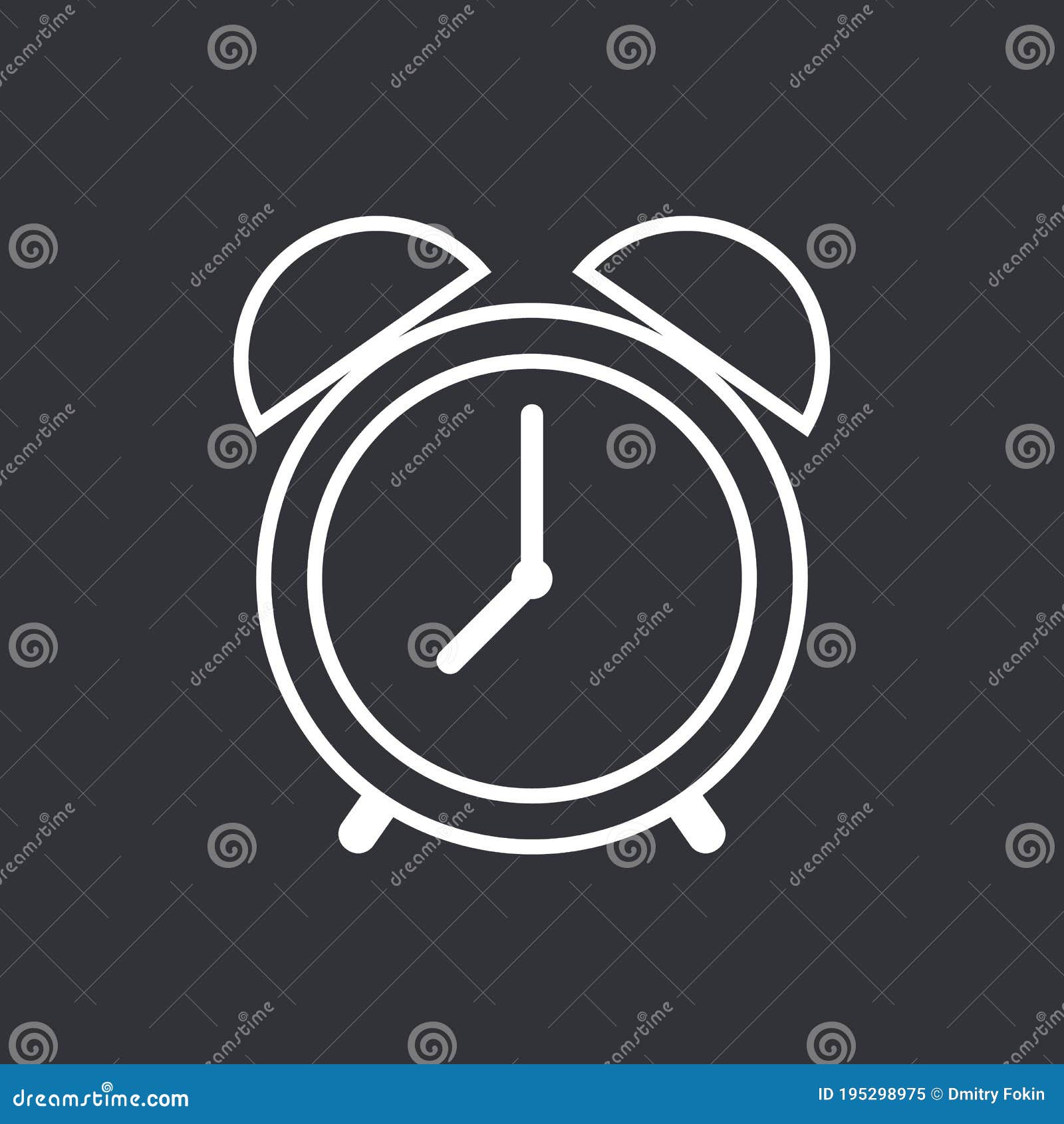 Alarm Clock Outline Icon, Modern Minimal Flat Design Style. Vector ...