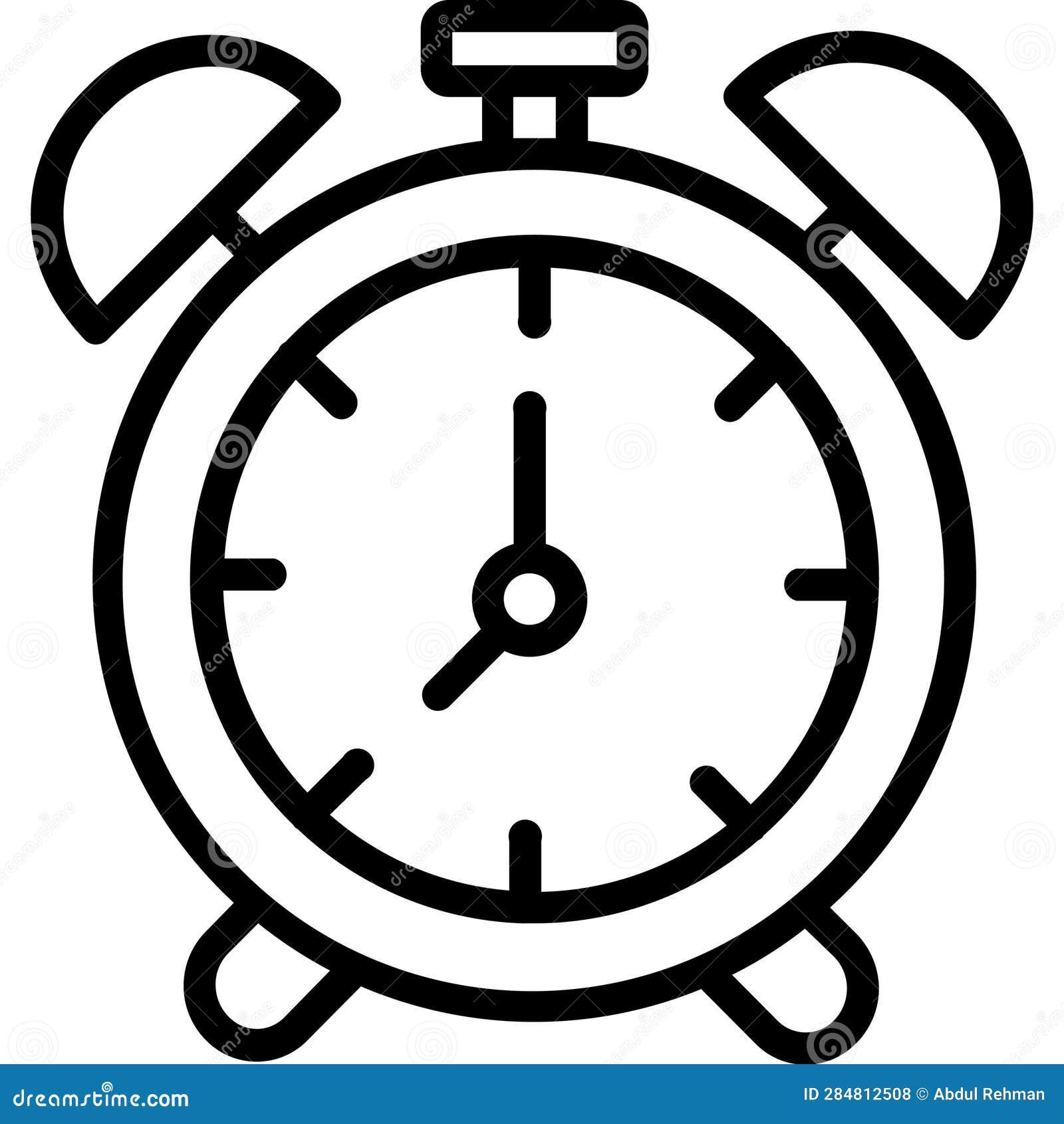 Alarm Clock Outline Vector Icon that Can Easily Edit or Modify . Stock ...