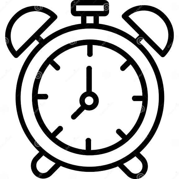 Alarm Clock Outline Vector Icon that Can Easily Edit or Modify . Stock ...