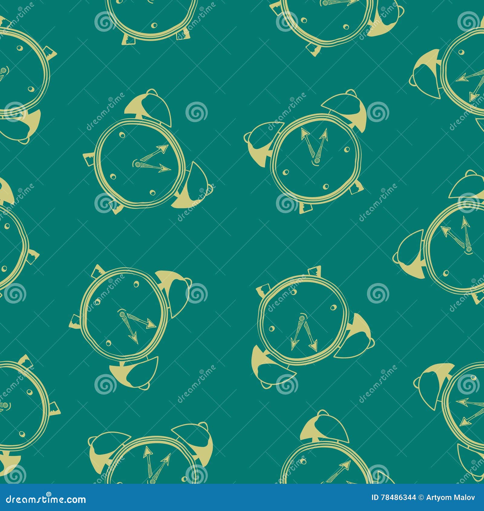 Alarm clock pattern stock vector. Illustration of circle - 78486344