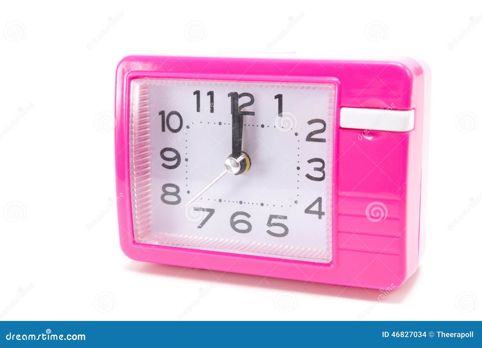 Alarm clock stock photo. Image of pink, time, wake, alarm - 46827034