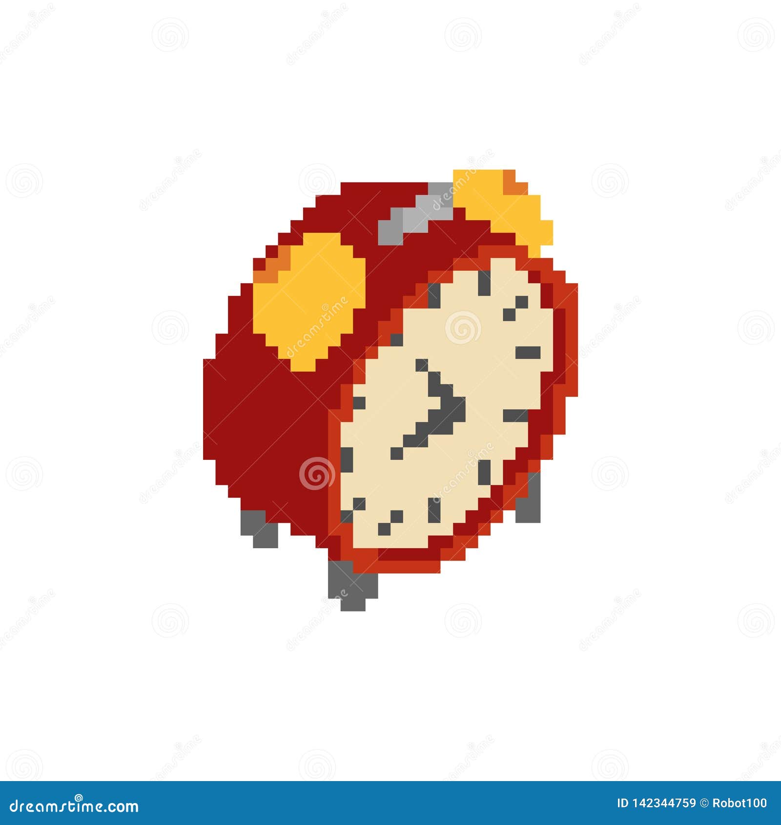 Alarm Clock Pixel Art. Clock 8 Bit Style Stock Vector - Illustration of ...
