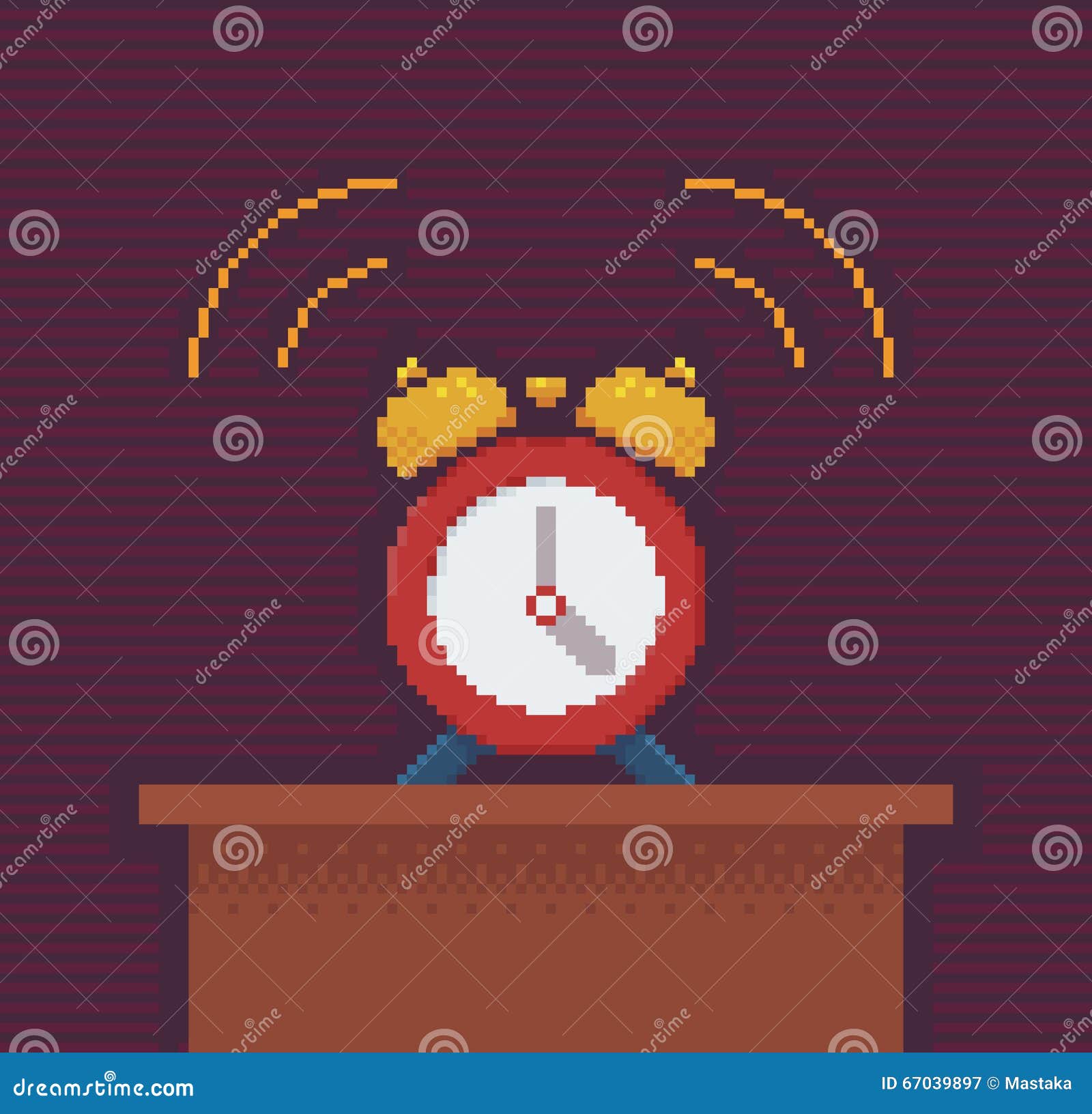 Alarm Clock Pixel Art Illustration Stock Vector - Illustration of date ...