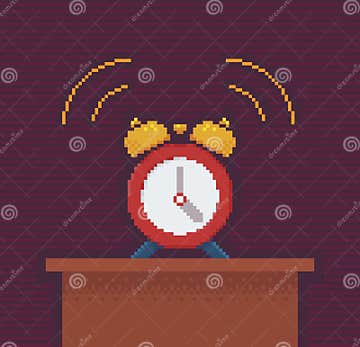 Alarm Clock Pixel Art Illustration Stock Vector - Illustration of date ...