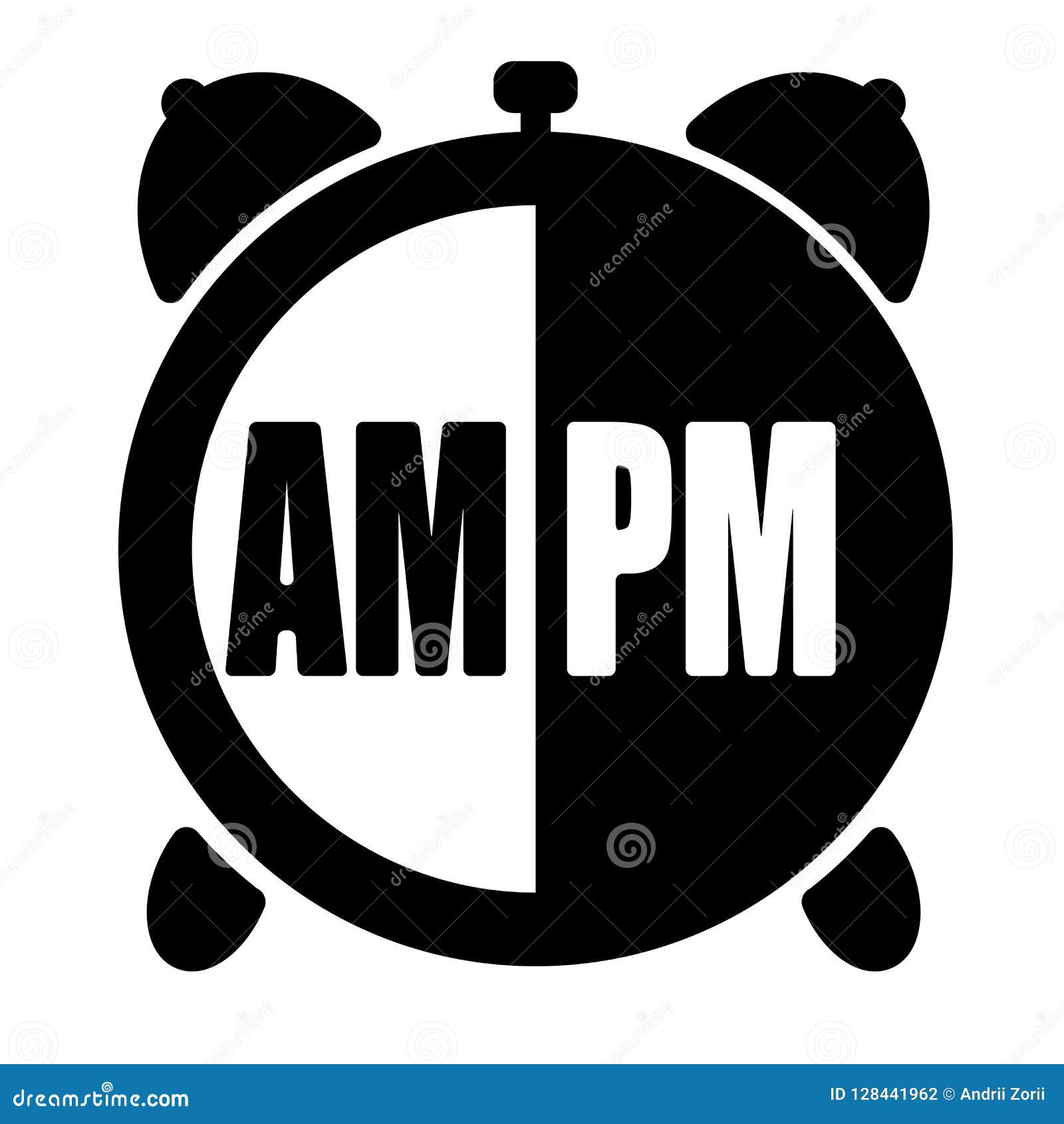 Alarm clock. am PM icon stock illustration. Illustration of dark ...