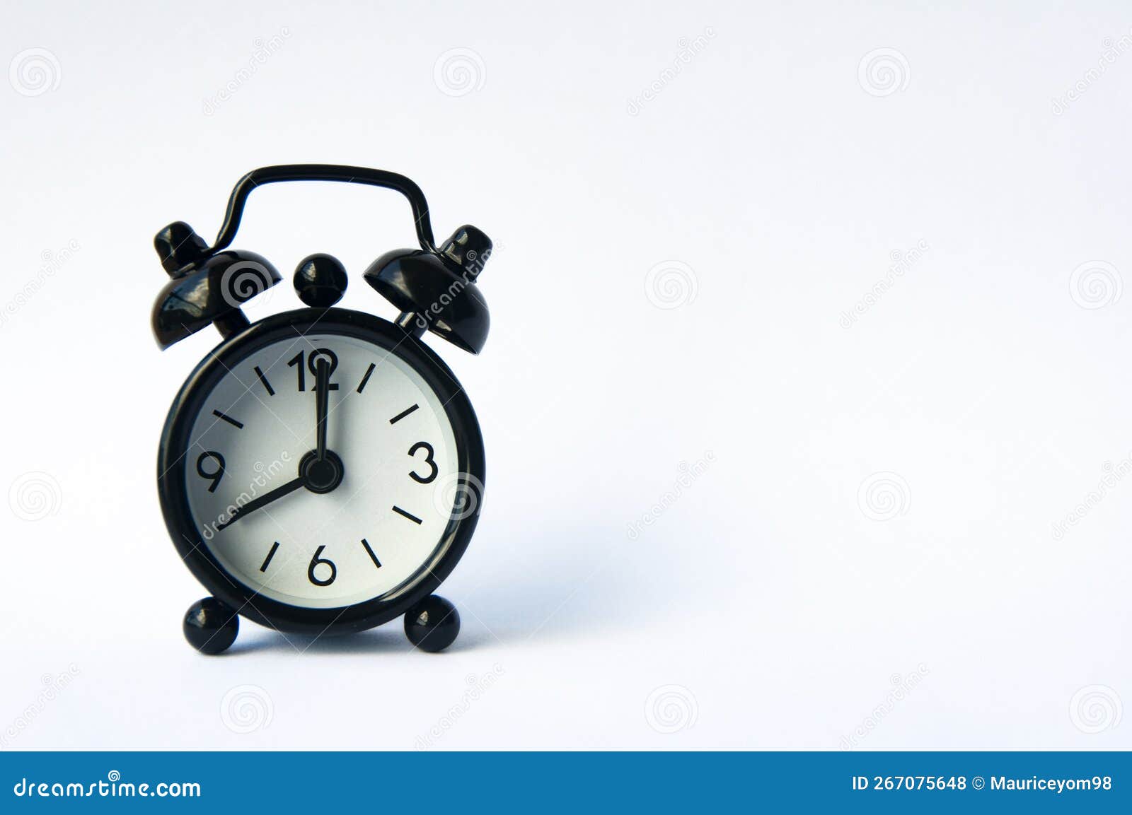 Alarm Clock Pointing at 8 am or Pm with Customizable Space for Text or ...