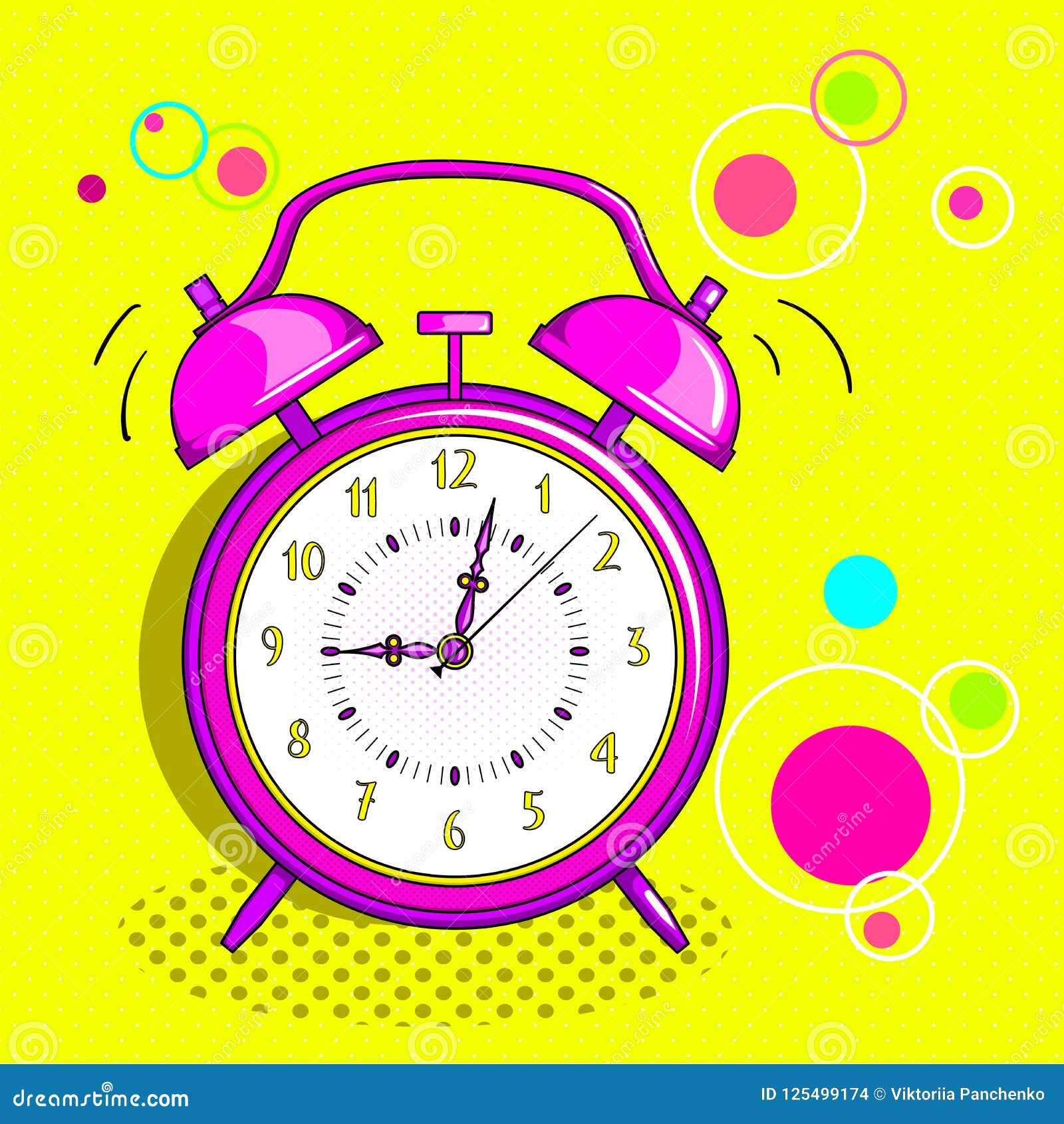 Alarm Clock 24 Pop Art Digital Raster Illustration Stock Illustration ...