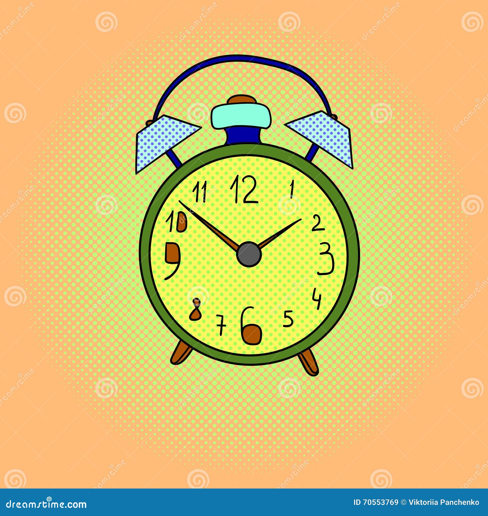 Alarm Clock Pop Art Vector Illustration Stock Vector - Illustration of ...