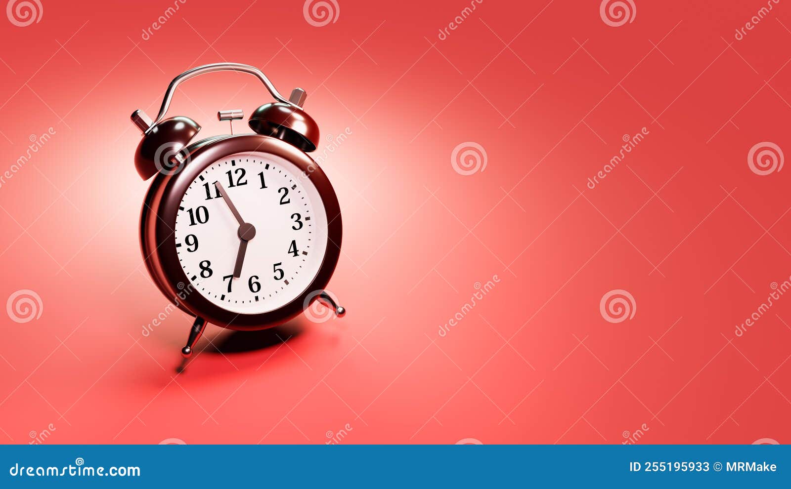 Alarm Clock on Red Background Stock Illustration - Illustration of ...