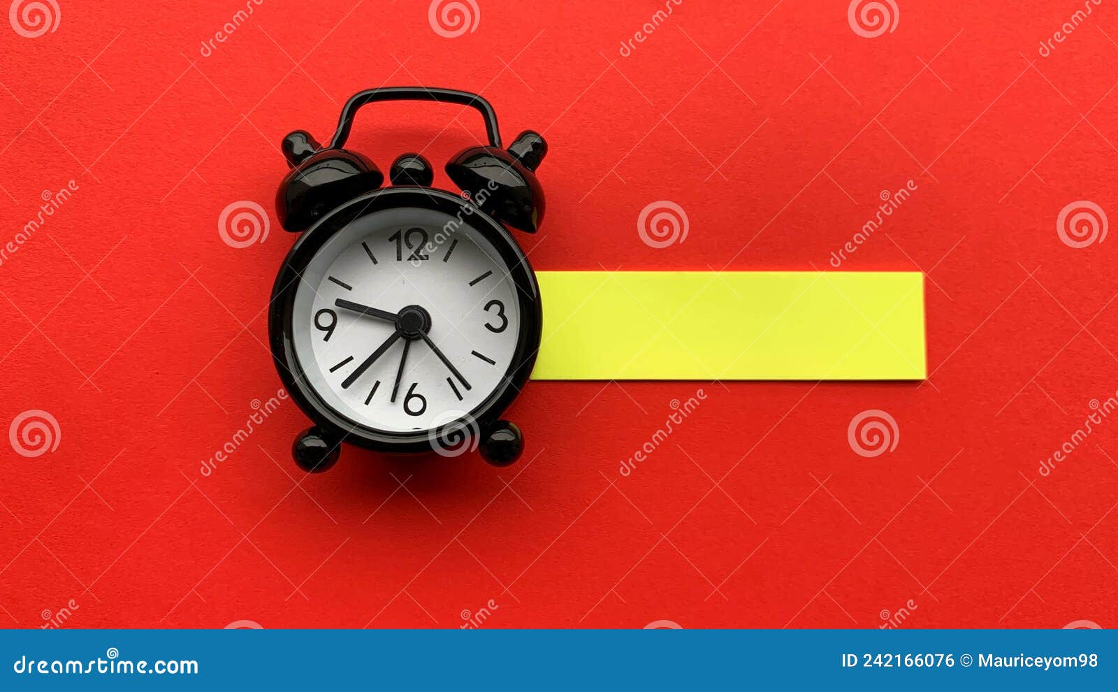 Alarm Clock on Red Background. Time Concept. Stock Photo - Image of ...