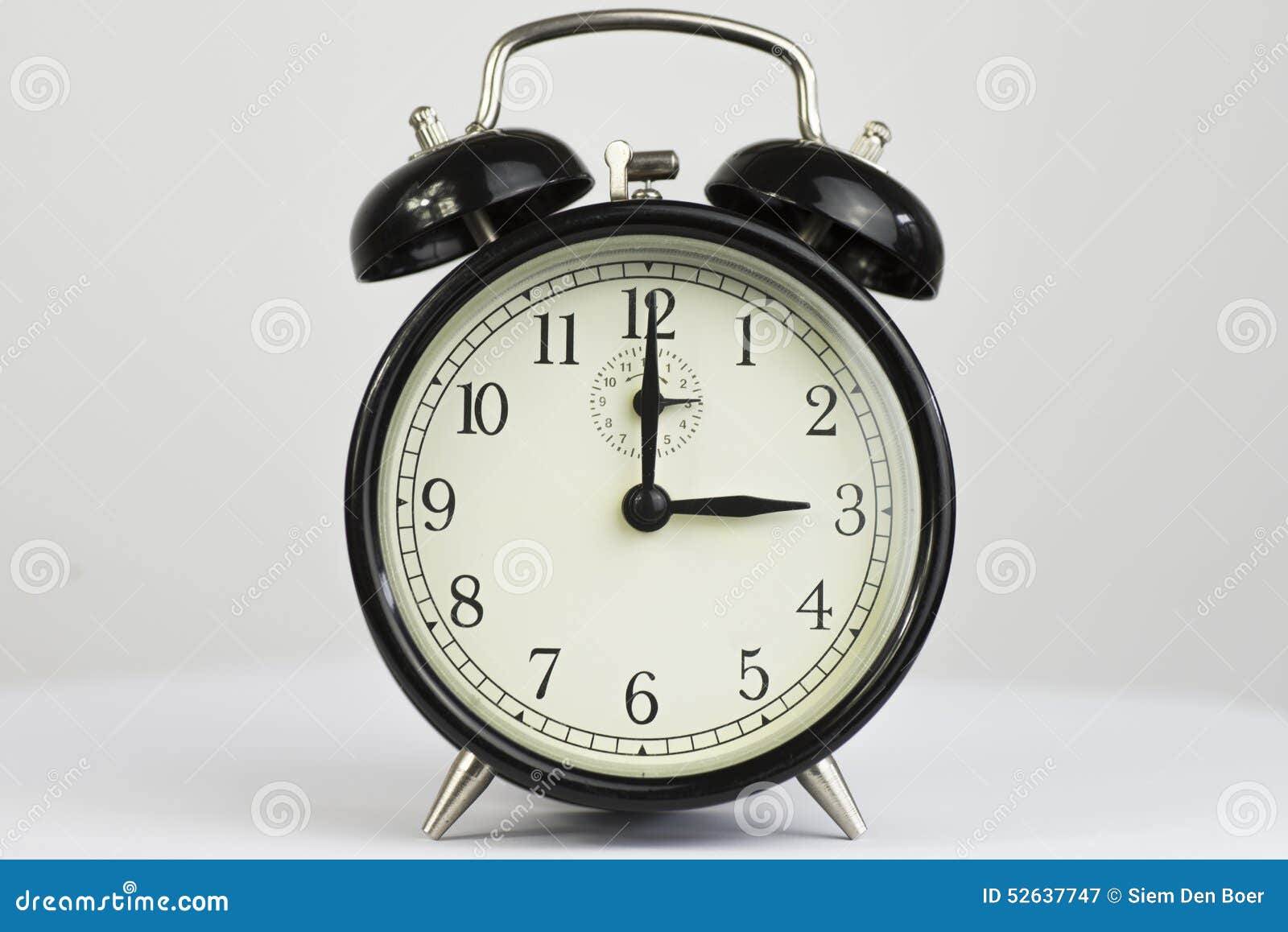 Alarm Clock Retro Three Clock Stock Image - Image of black, three: 52637747