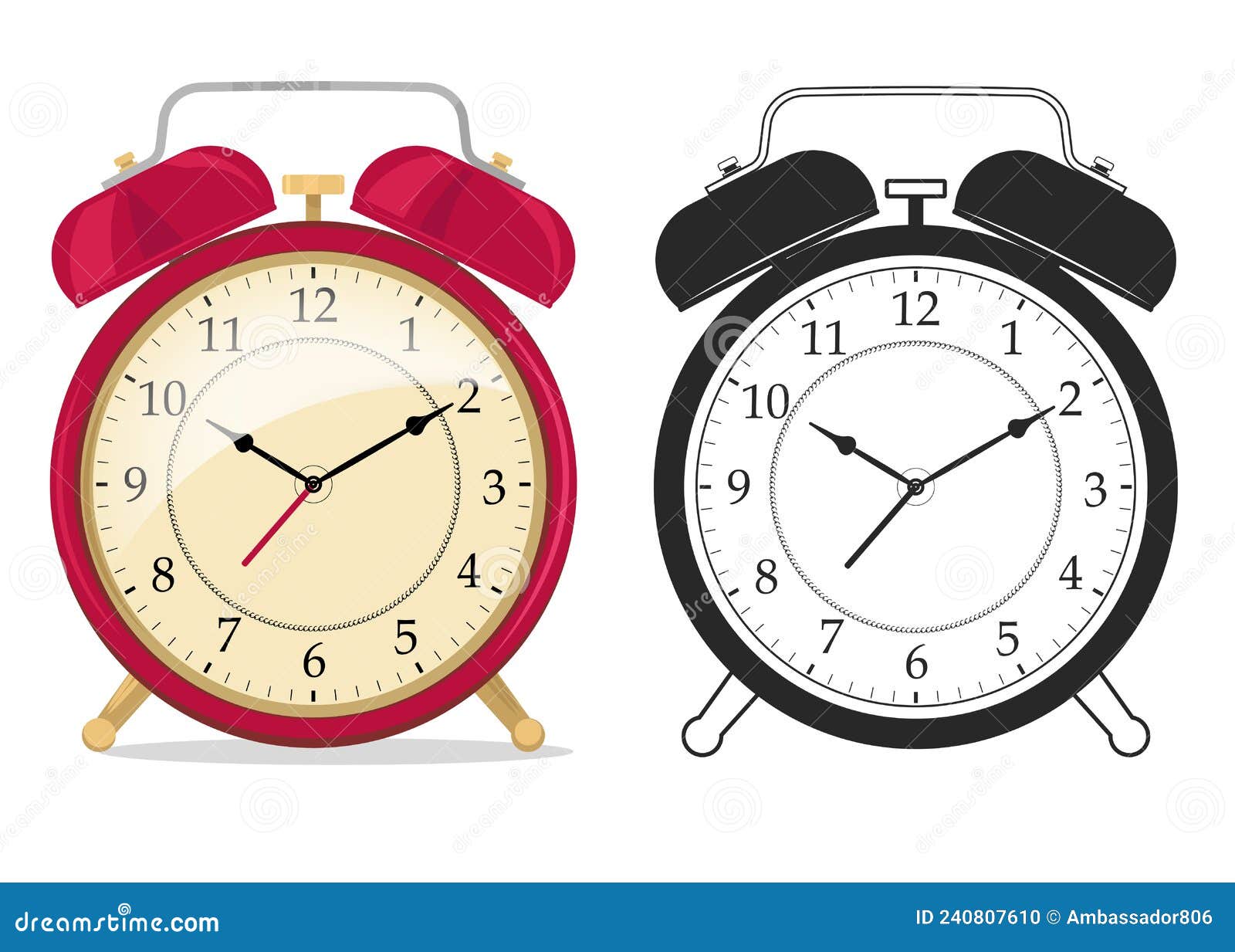 Alarm Clock. Retro Wake Up Symbol. Ringing Reminder. Time Icon Stock ...