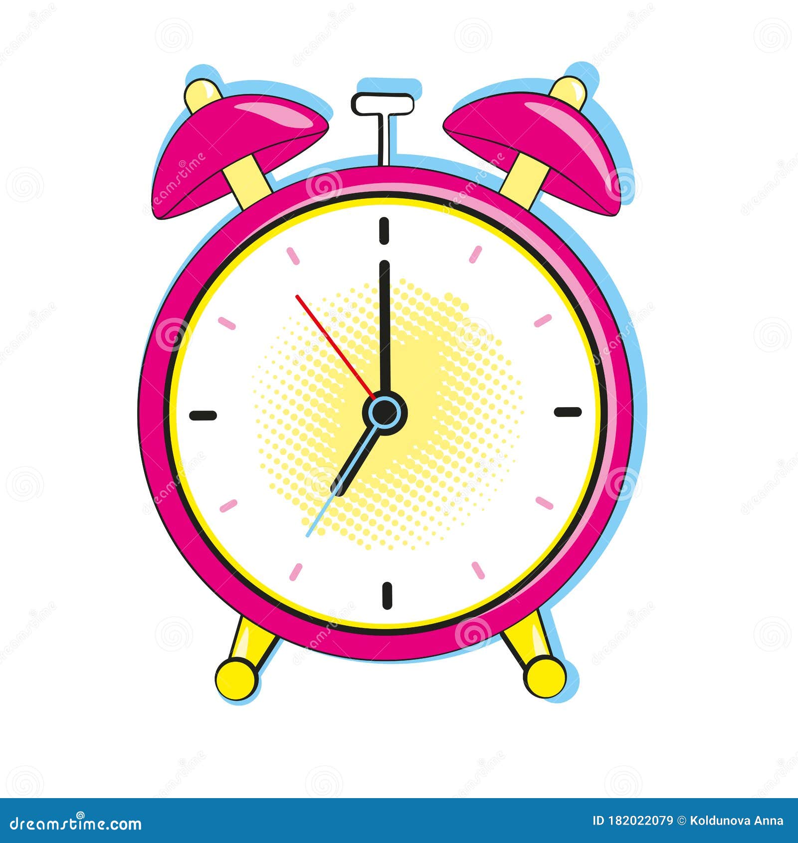 Alarm Clock Ringing at the Morning. Comic Pop Art Retro Style Stock ...