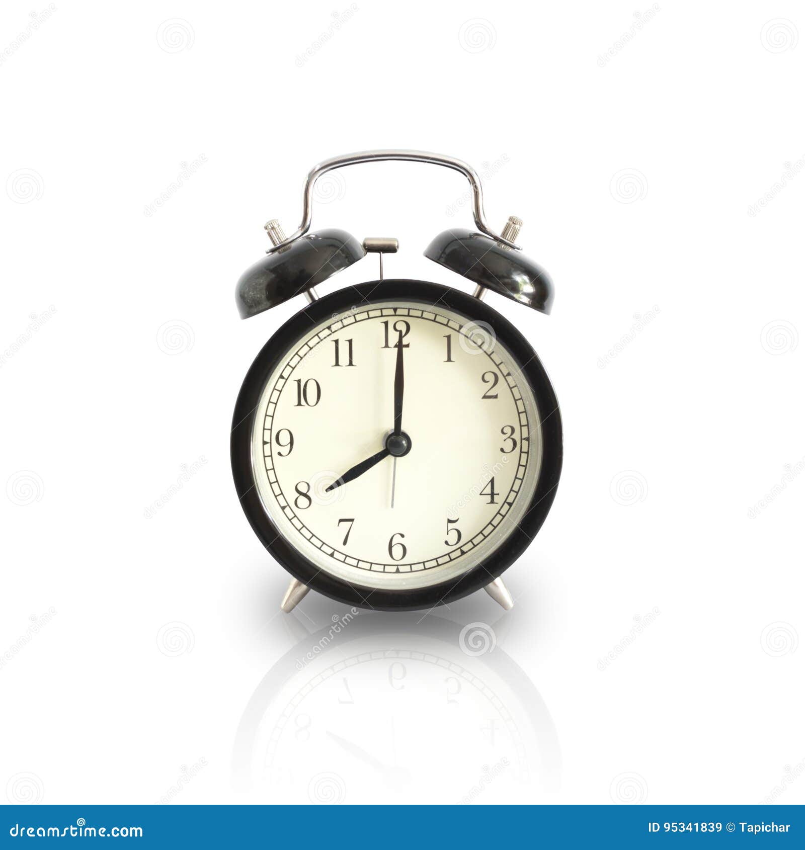 Alarm Clock Setting at 8 am or PM Isolated. this Has Clipping Pa Stock ...