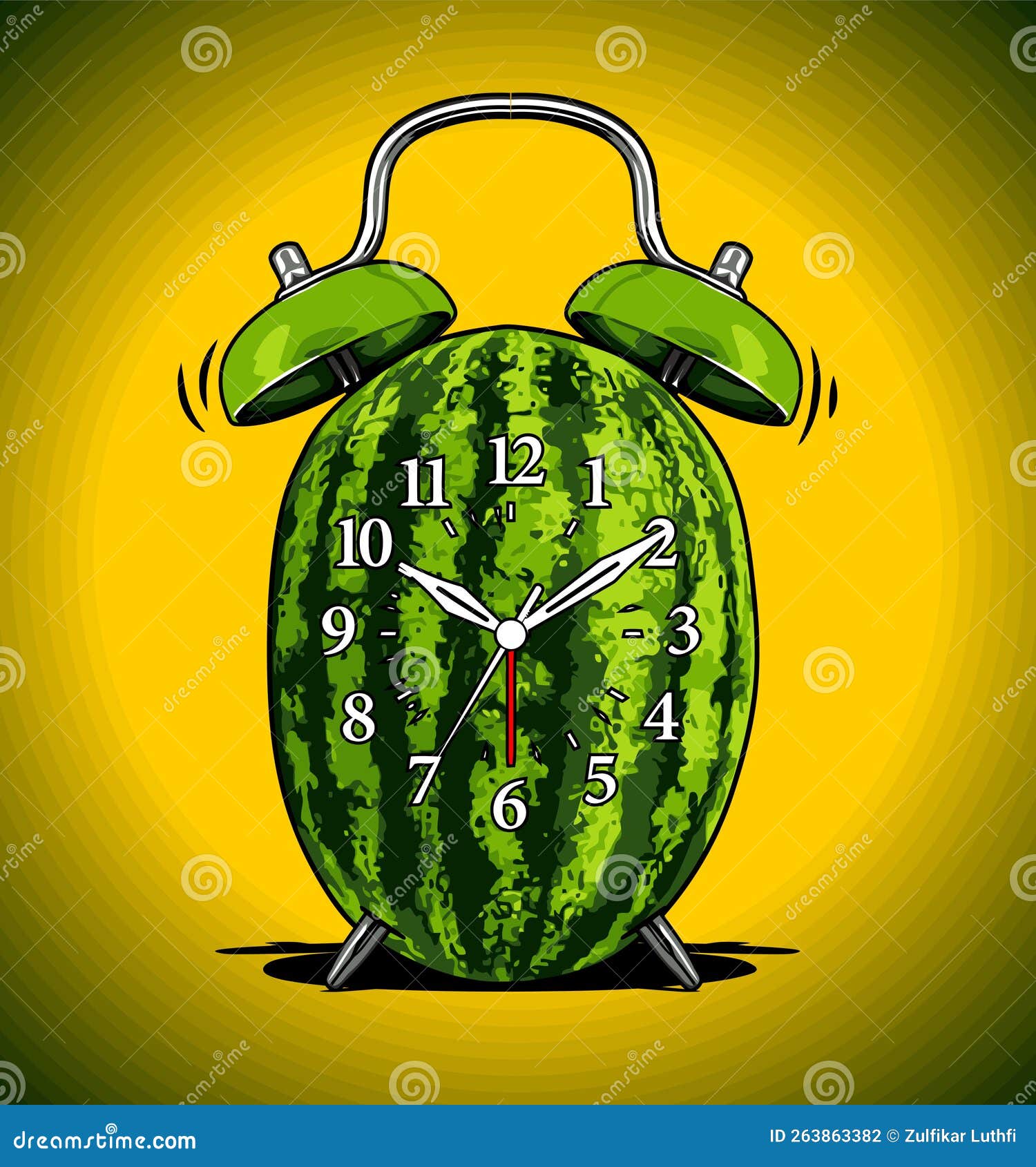 The Alarm Clock is in the Shape of a Watermelon Stock Vector ...
