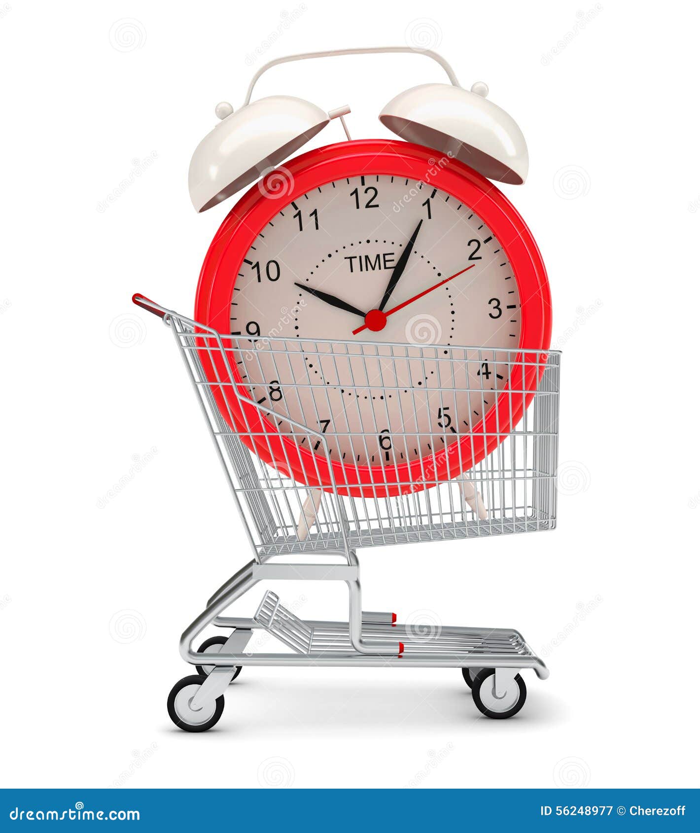Alarm-clock in Shopping Cart Stock Illustration - Illustration of ...