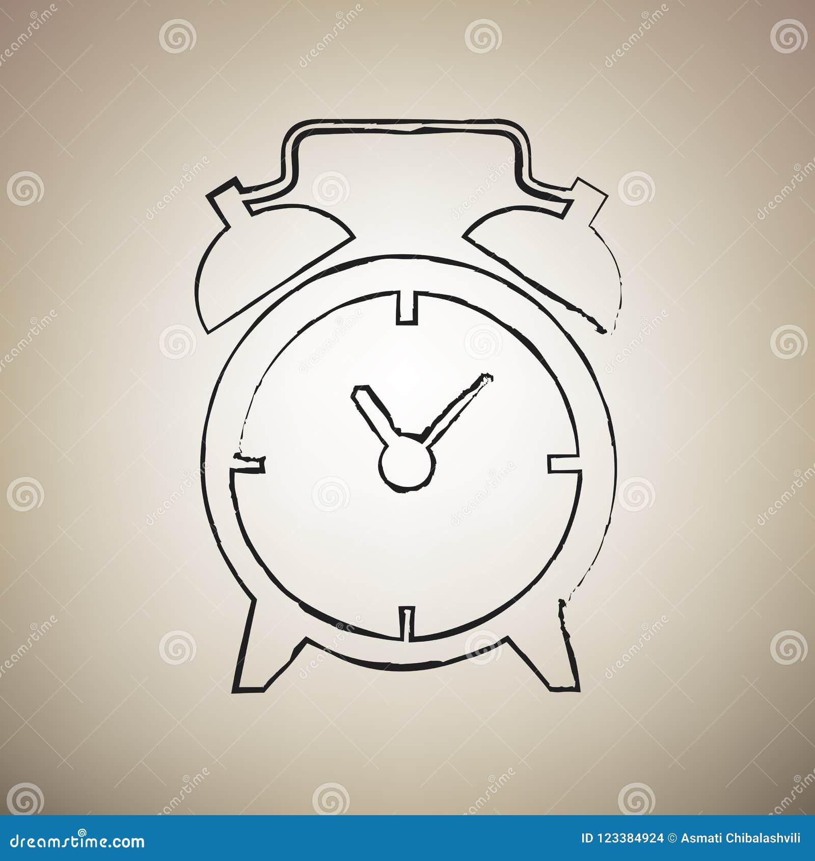 Alarm clock sign. Vector stock vector. Illustration of icon - 123384924