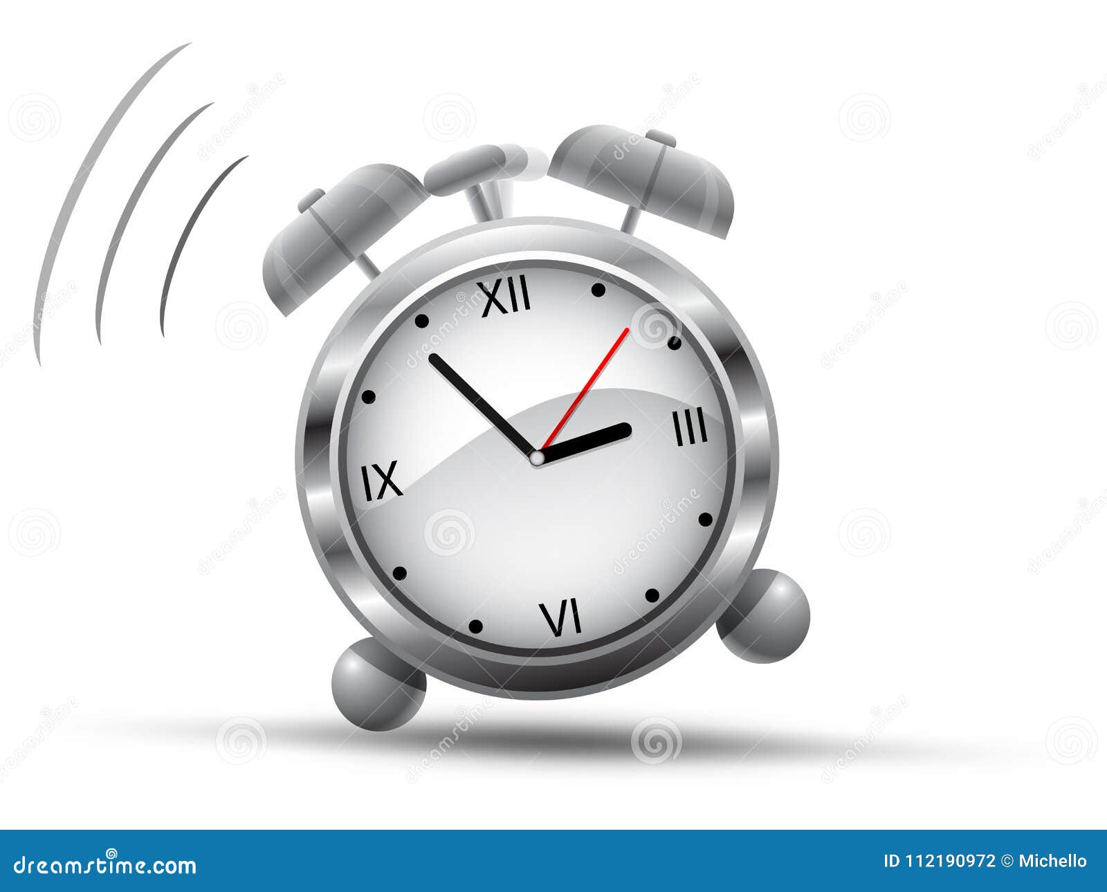 Alarm Clock,silver, Ringing Stock Vector - Illustration of ring ...