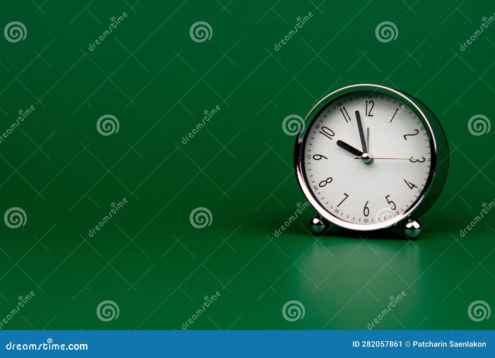 Clock Silver White Dial on Green Screen Working with Time. Be on Time ...