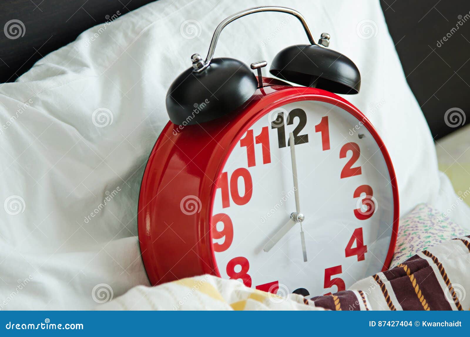 Alarm Clock Sleeping in Bed Stock Photo - Image of ringing, rest: 87427404