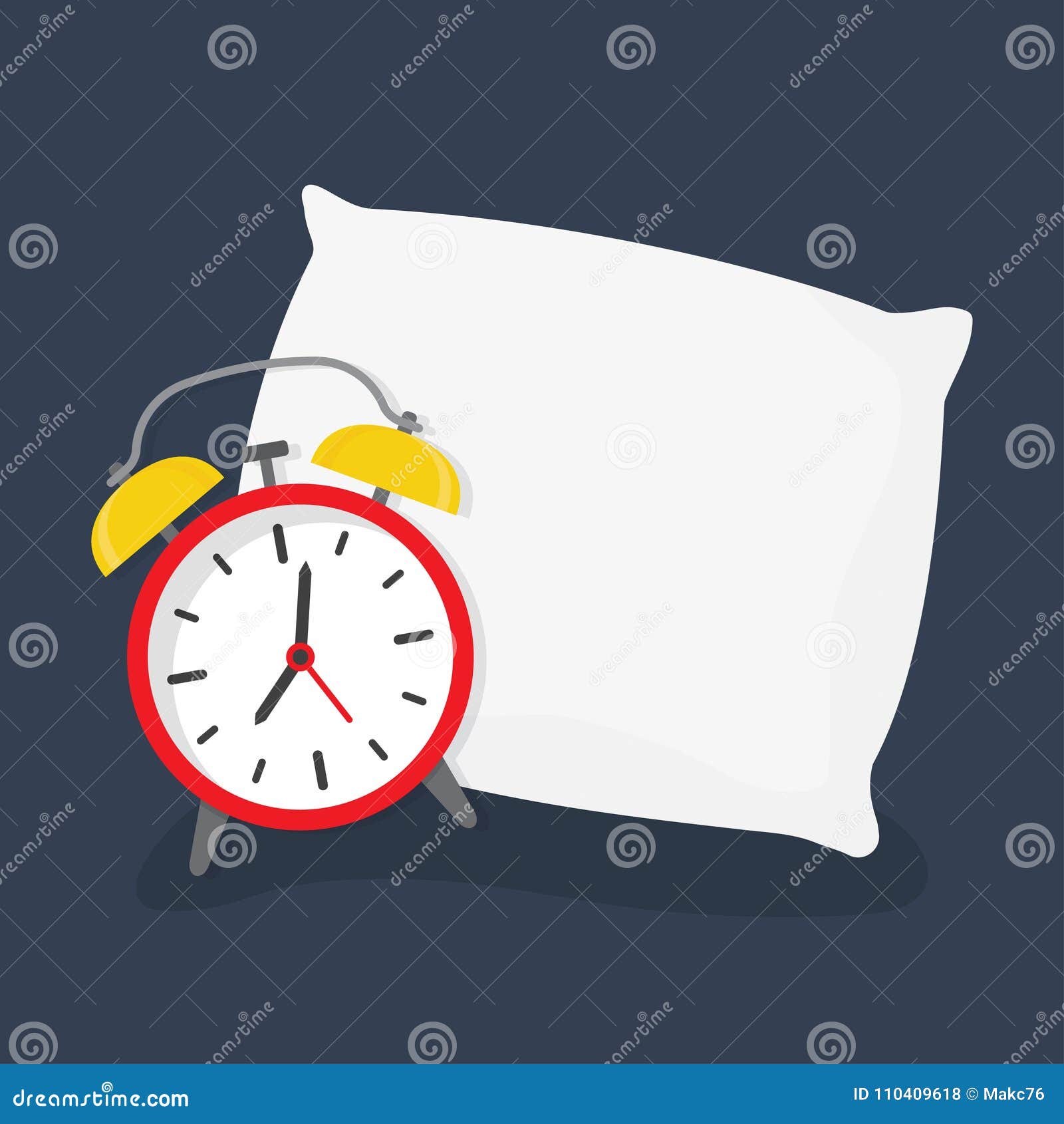 Alarm Clock Sleeping on Pillow Stock Vector - Illustration of sign ...