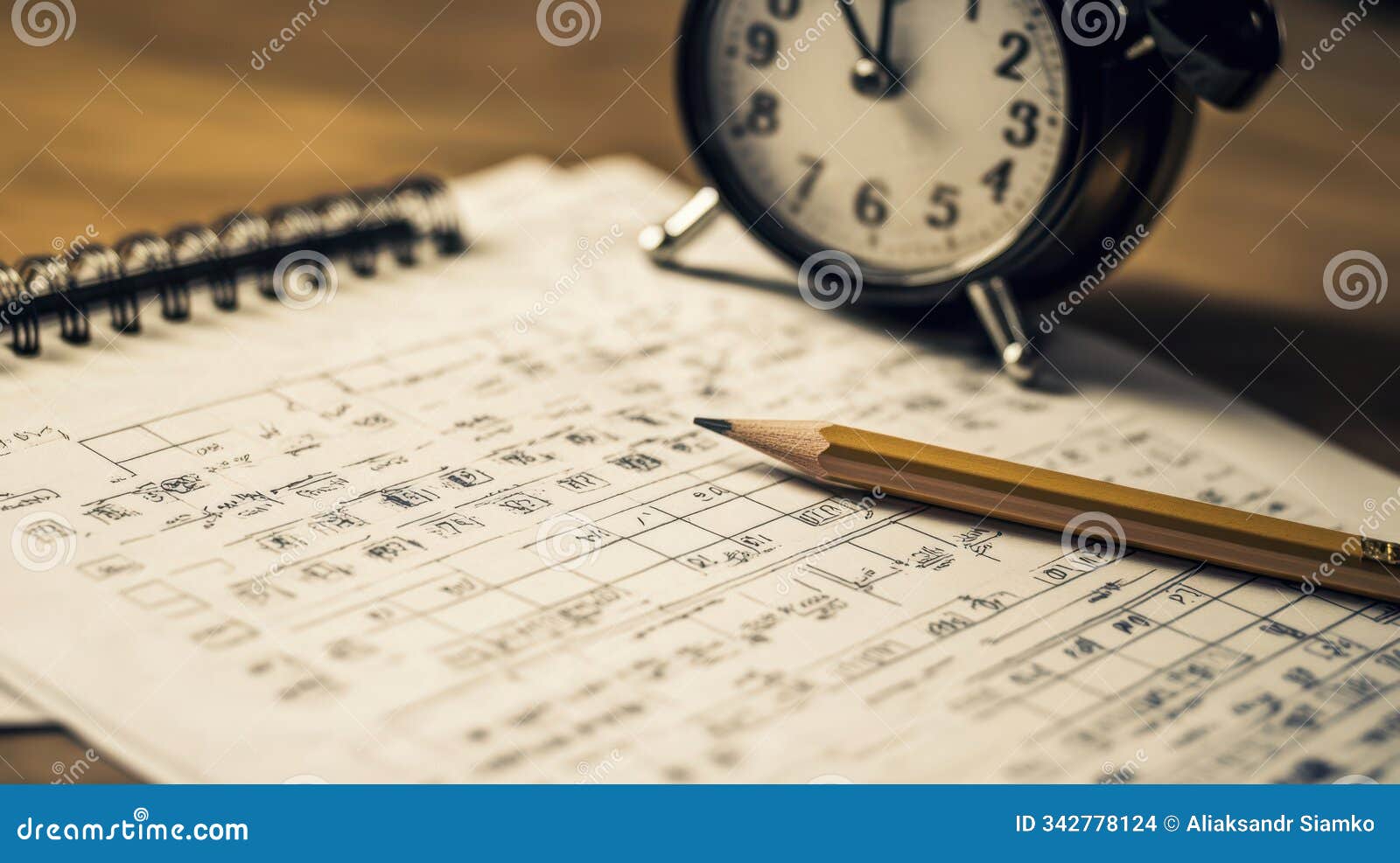 Alarm Clock with Standardized Test Sheet Education Concept Optical ...