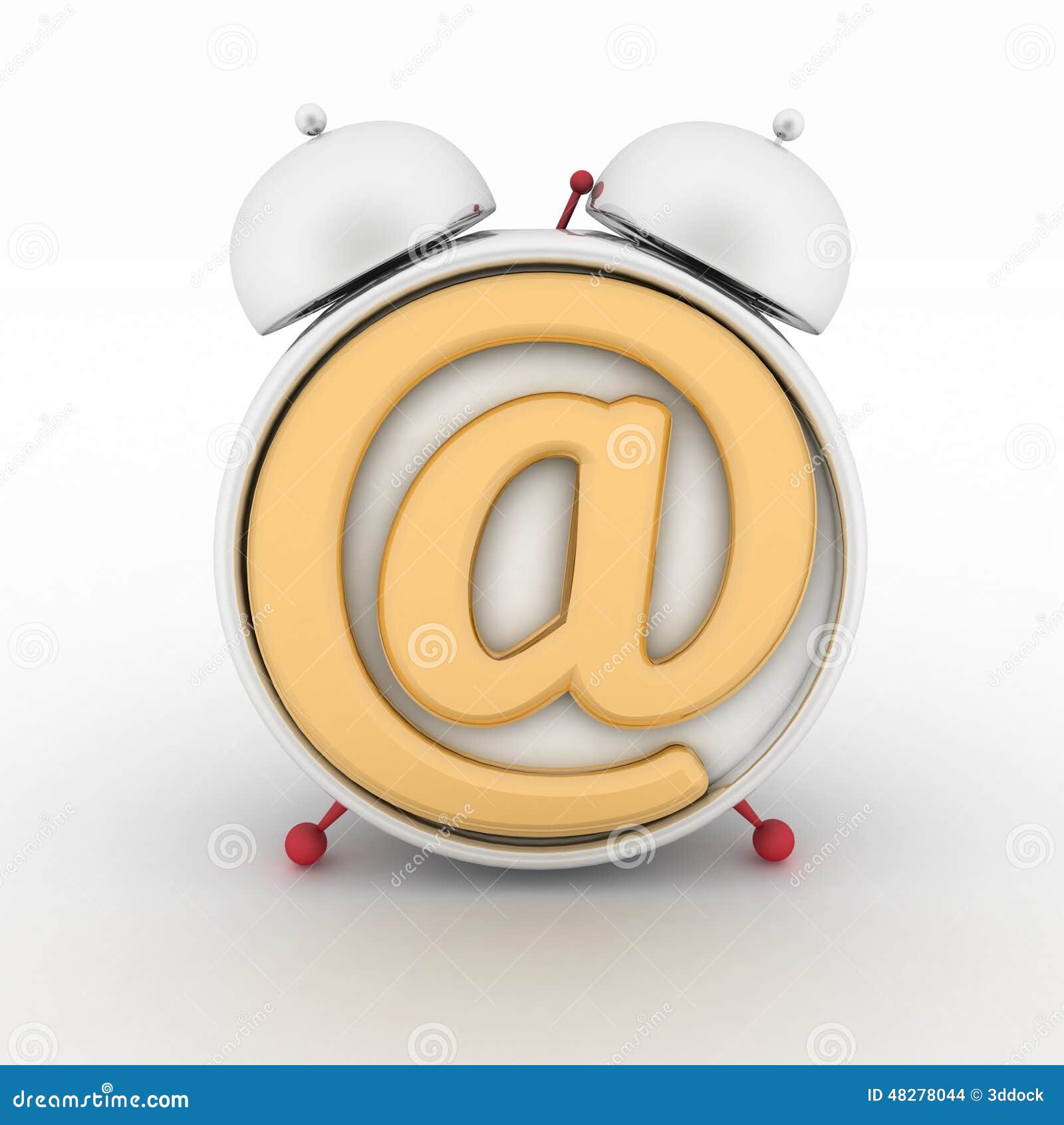 Alarm Clock and Symbol of E-mail Stock Illustration - Illustration of ...