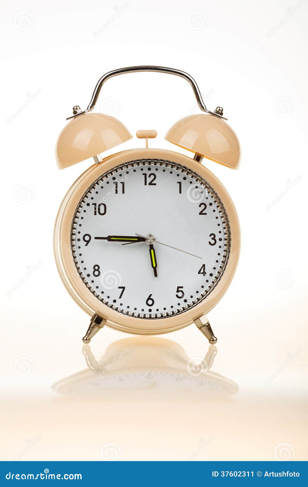 Alarm clock on a table stock image. Image of clocks, analog - 37602311