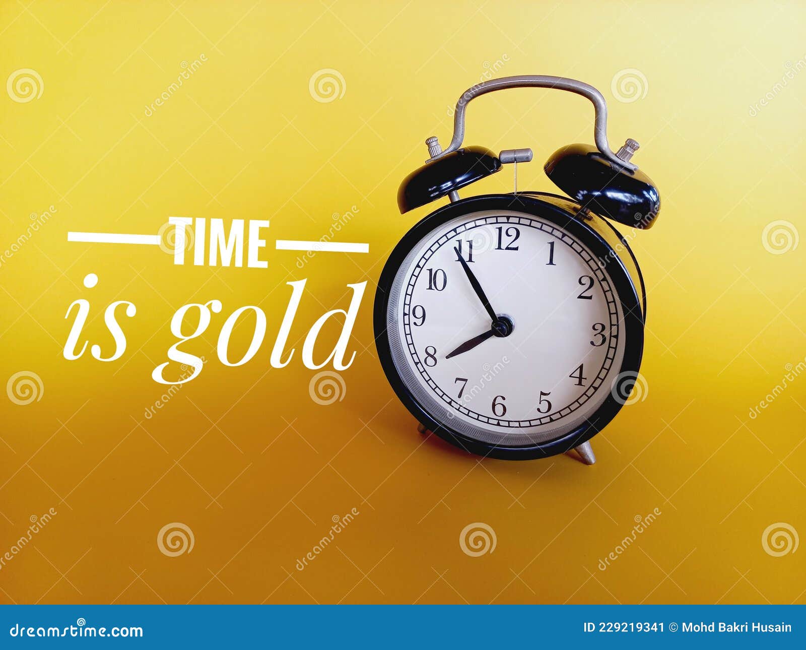 Alarm Clock with Text TIME is GOLD Stock Image - Image of wheel, gauge ...