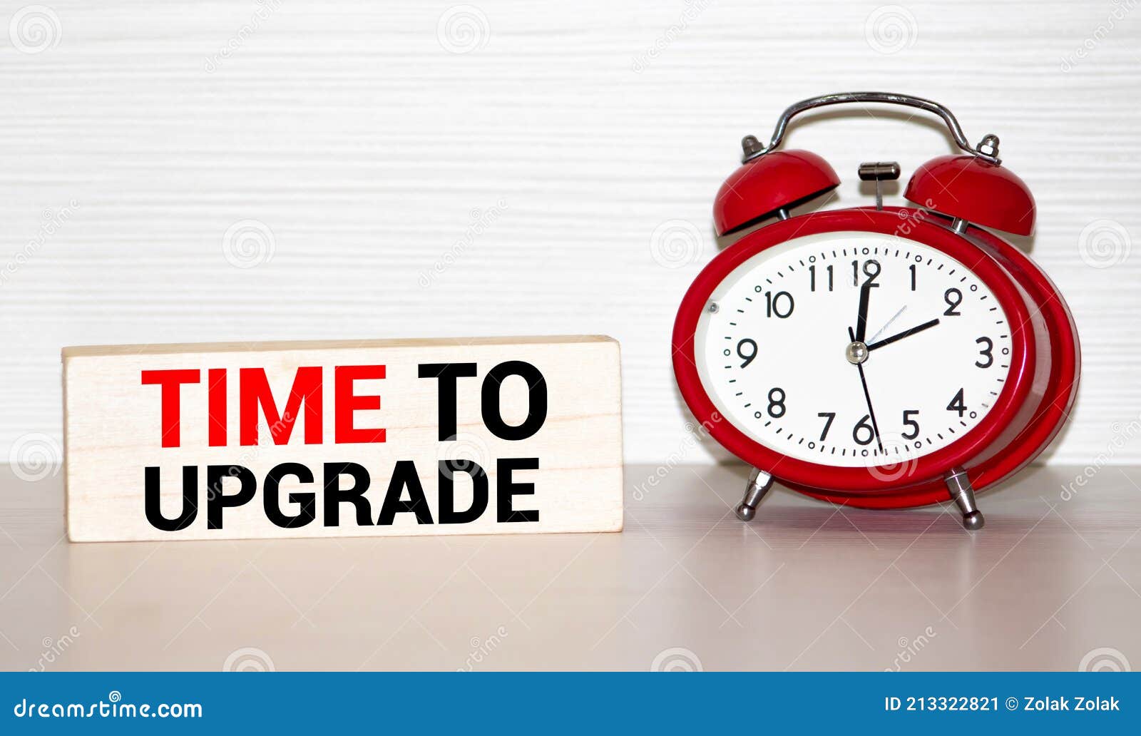 Alarm Clock and Text Time To Update. Stock Image - Image of growth ...