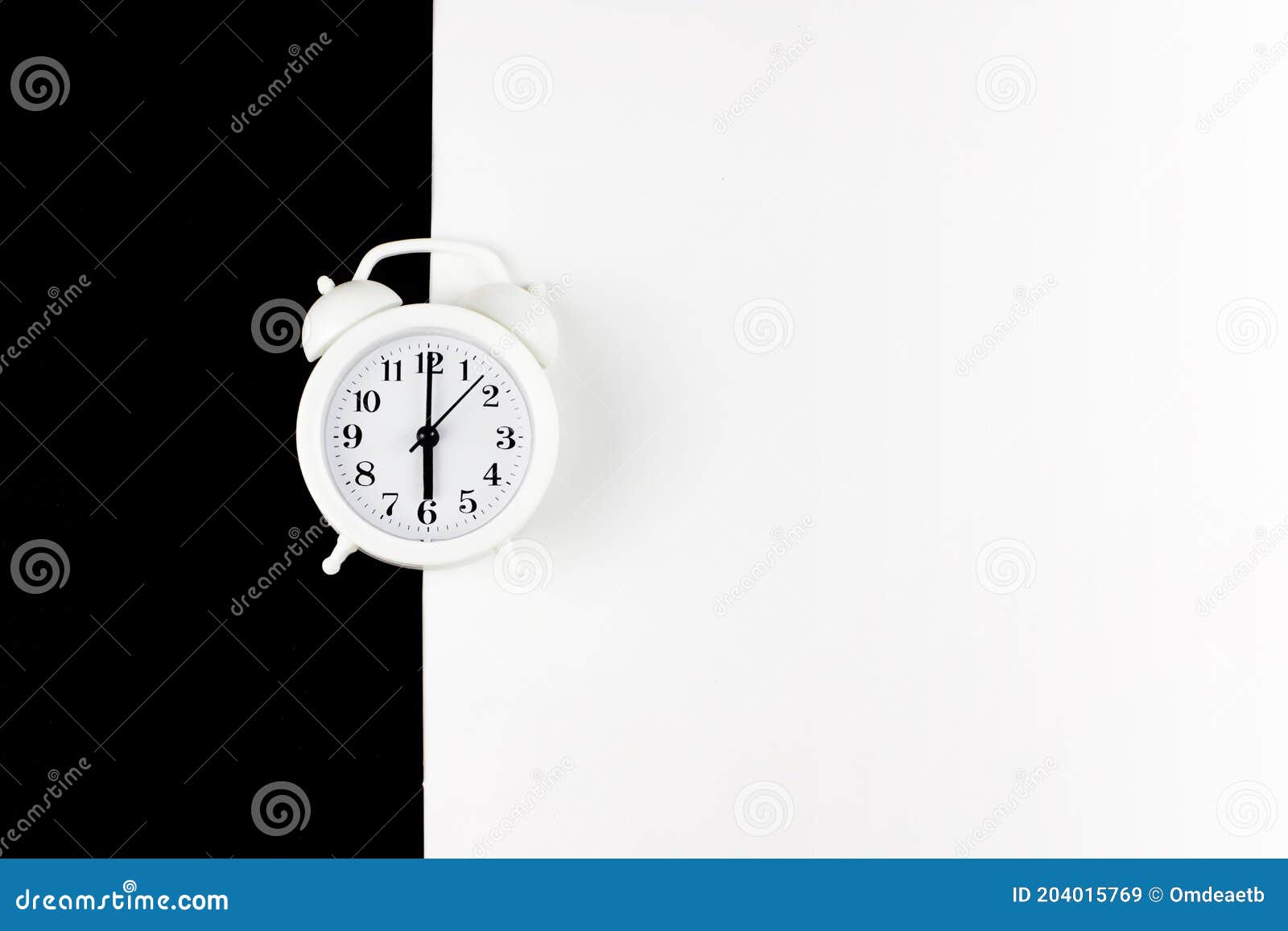 Alarm Clock on Two Tone Black and White Paper. Timer, Sleep Stock Image ...