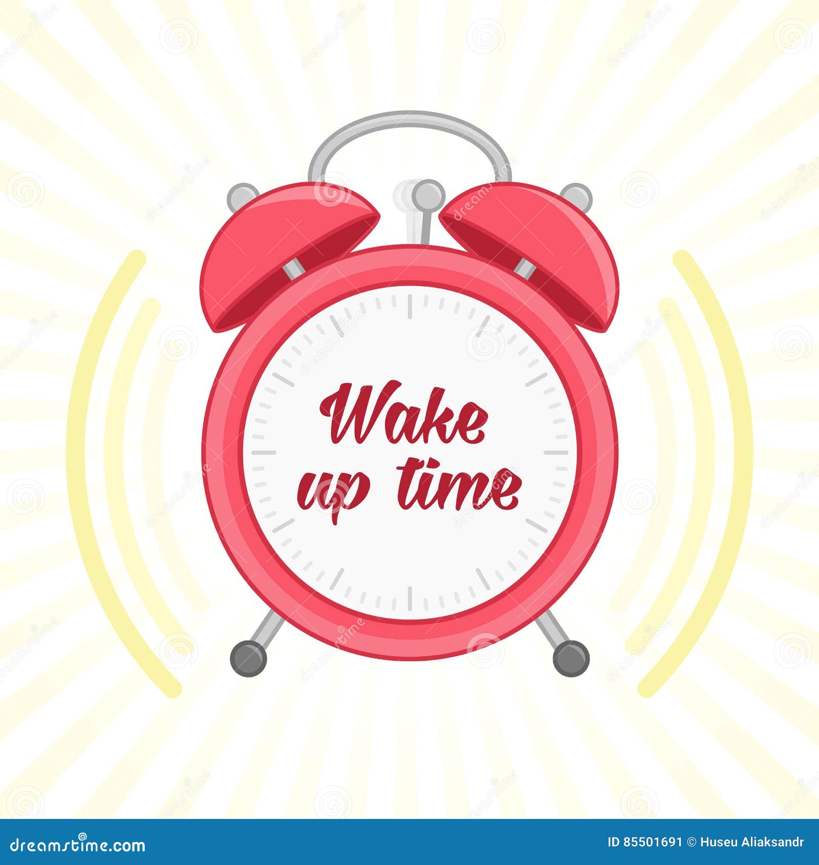 Alarm Clock Vector Wake Up Time. Stock Vector - Illustration of hour ...
