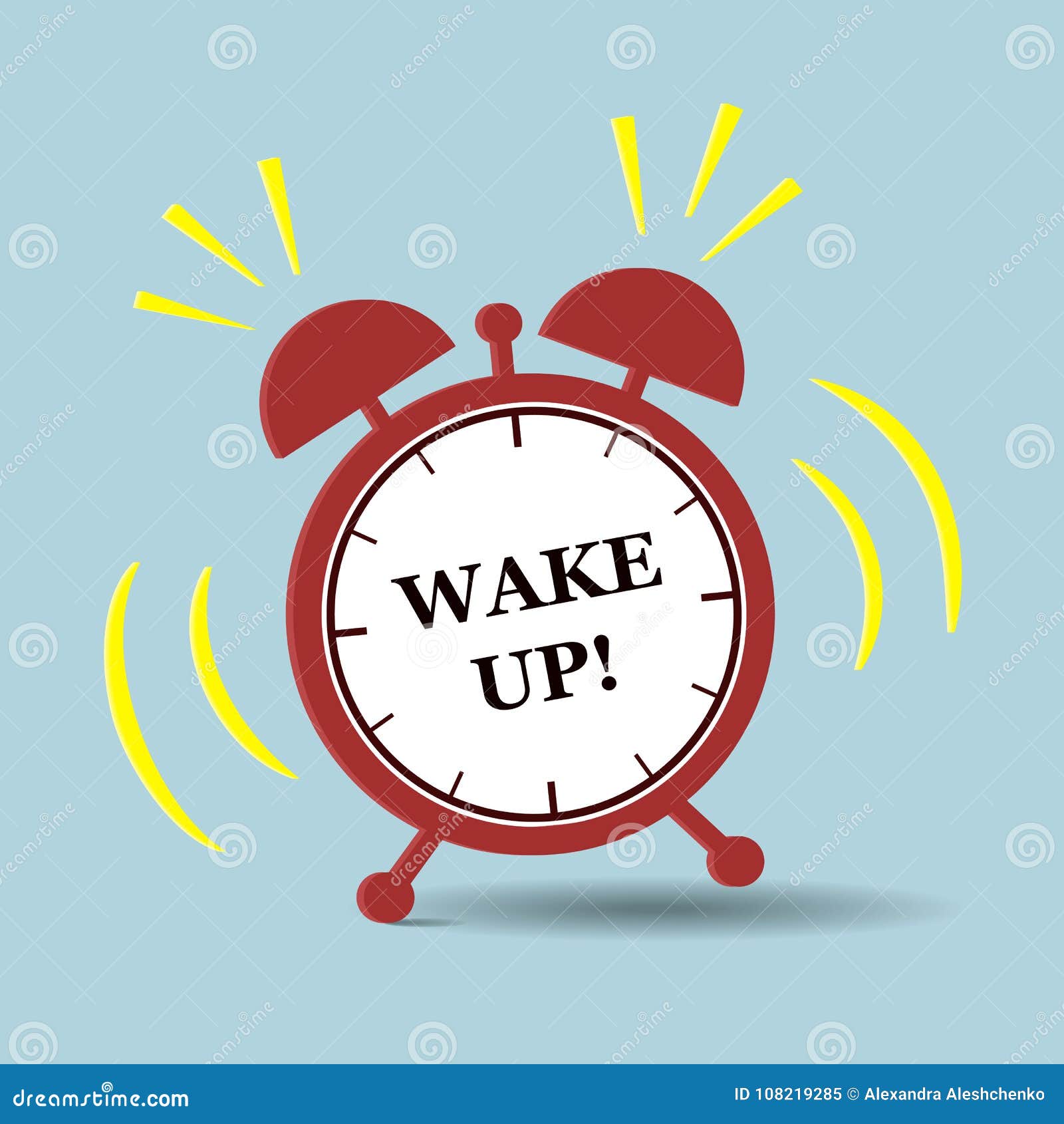 Alarm Clock with `wake Up` Text Stock Vector - Illustration of alarm ...