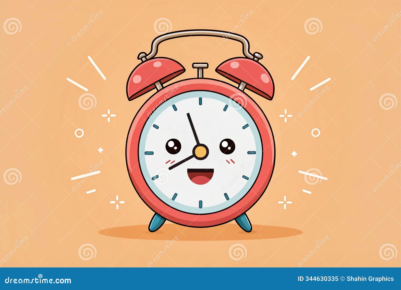 Alarm Clock. Wake Up Timer Clock. Morning Timer Clock Cartoon Design ...