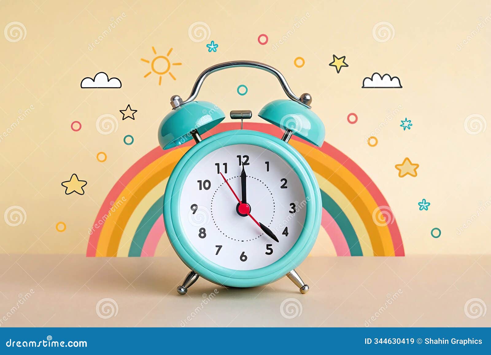 Alarm Clock. Wake Up Timer Clock. Morning Timer Clock Cartoon Design ...