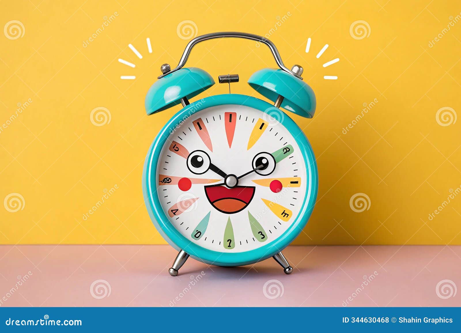 Alarm Clock. Wake Up Timer Clock. Morning Timer Clock Cartoon Design ...