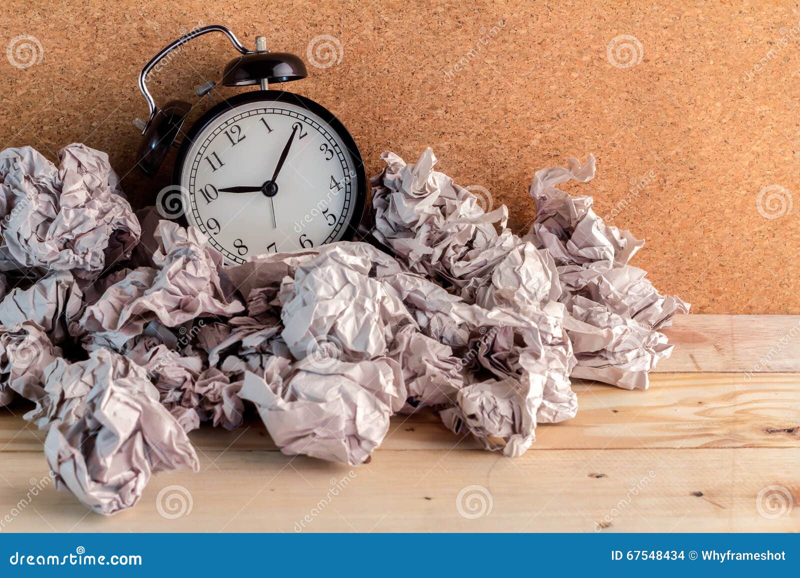 Alarm Clock in a Wastepaper Concept for a Time Waste of Time Stock ...