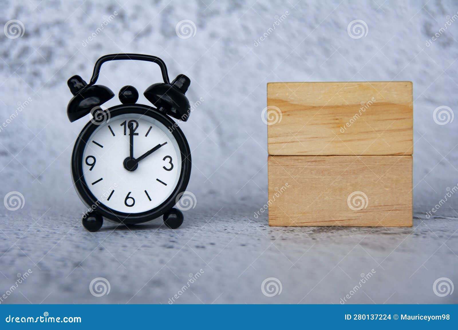 Alarm Clock with Wooden Blocks with Customizable Space for Text. Copy ...