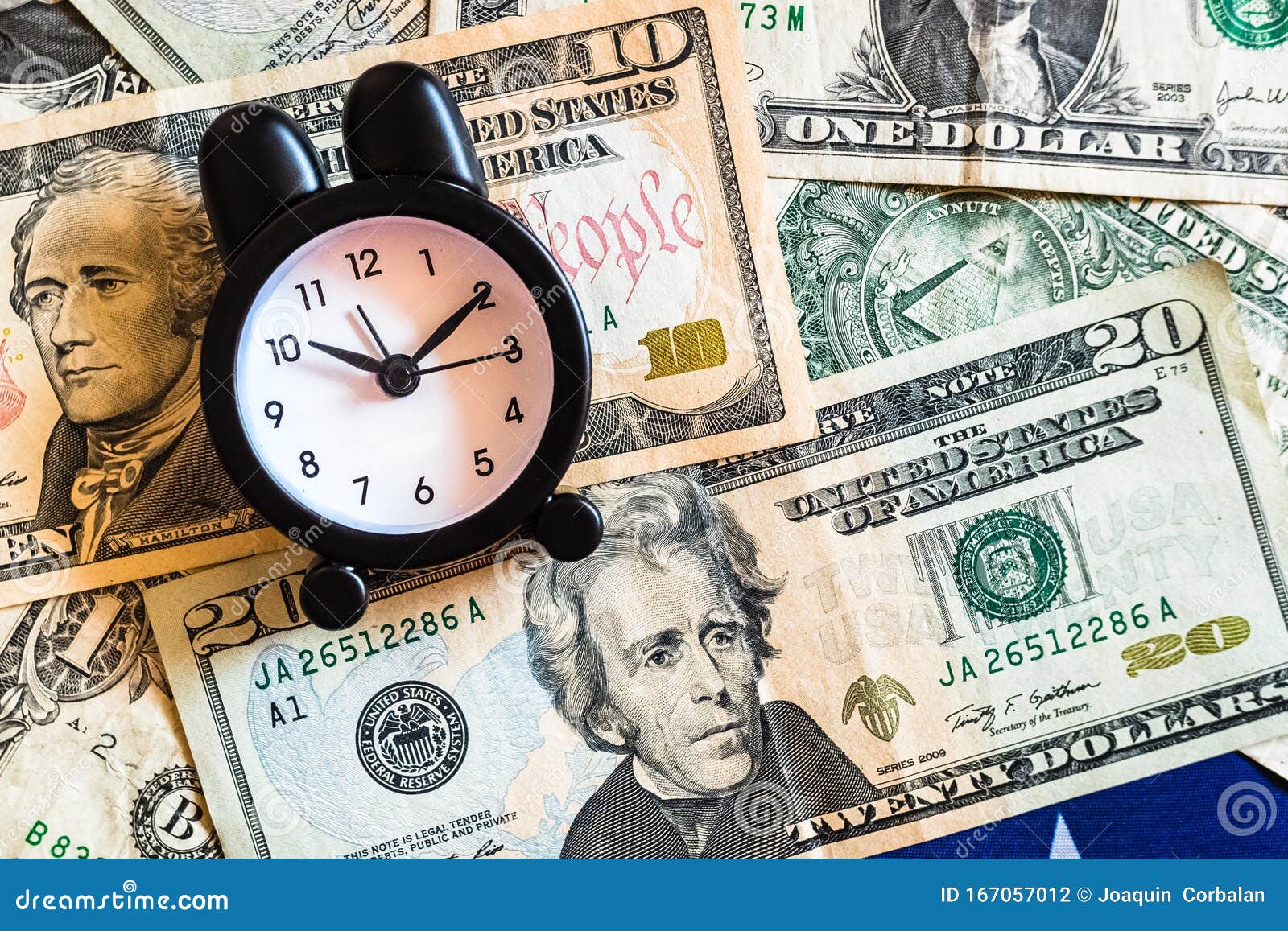 This Alarm Clock with the Words Recession on US Dollar Bills Warns of ...