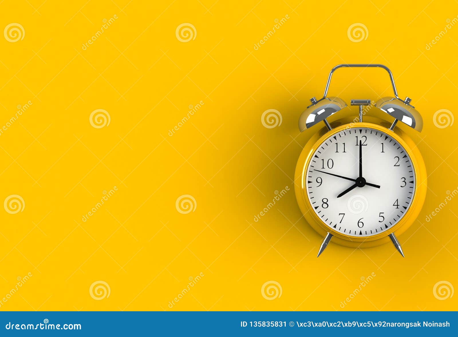 Clock On Yellow Background Stock Photo | CartoonDealer.com #124545378