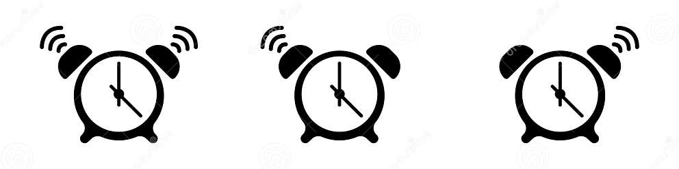 Alarm Clocks Vector Set. Countdown Icon. Vibrating Alarm Clock Vector ...