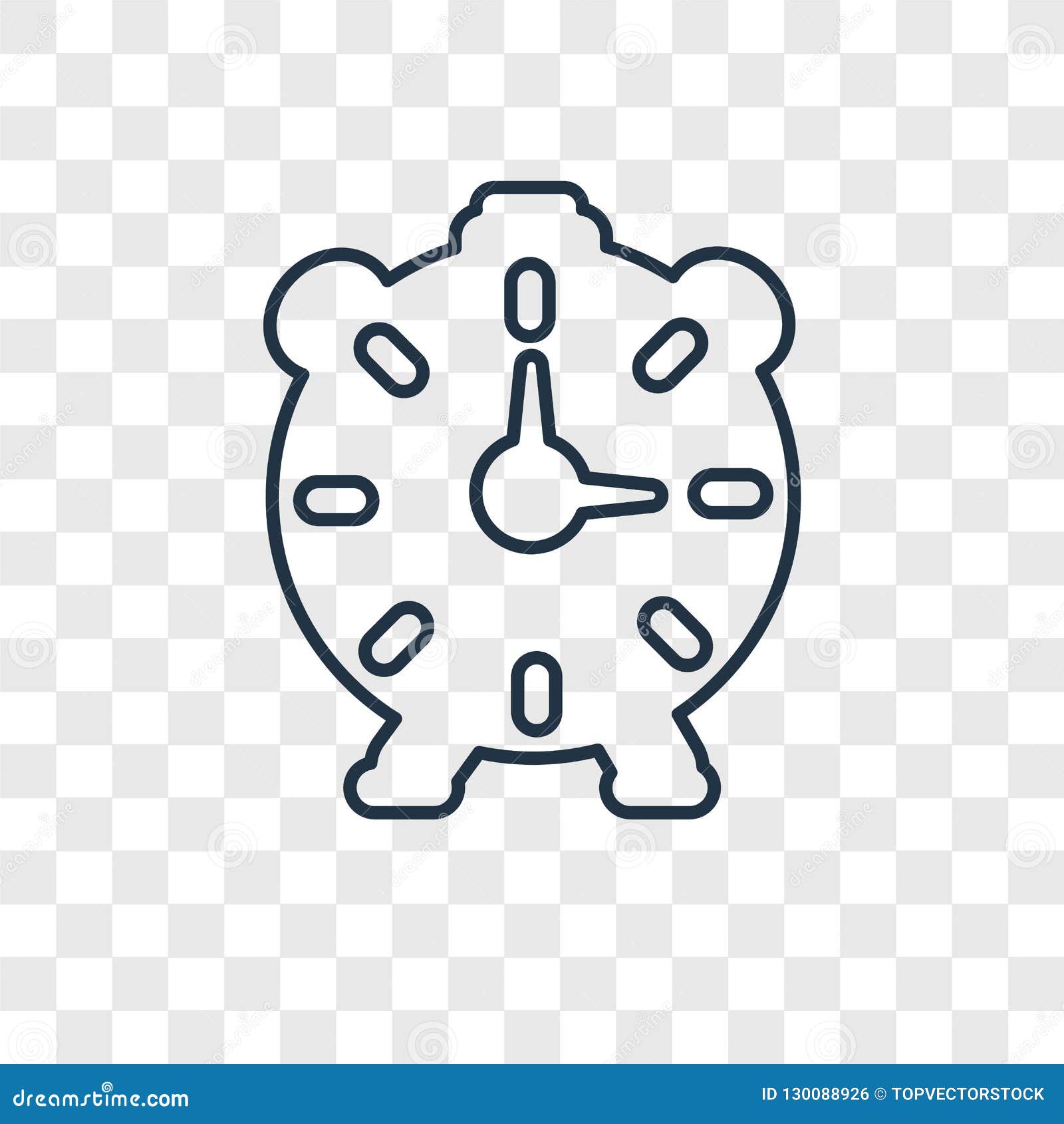 Alarm Concept Vector Linear Icon Isolated on Transparent Background ...