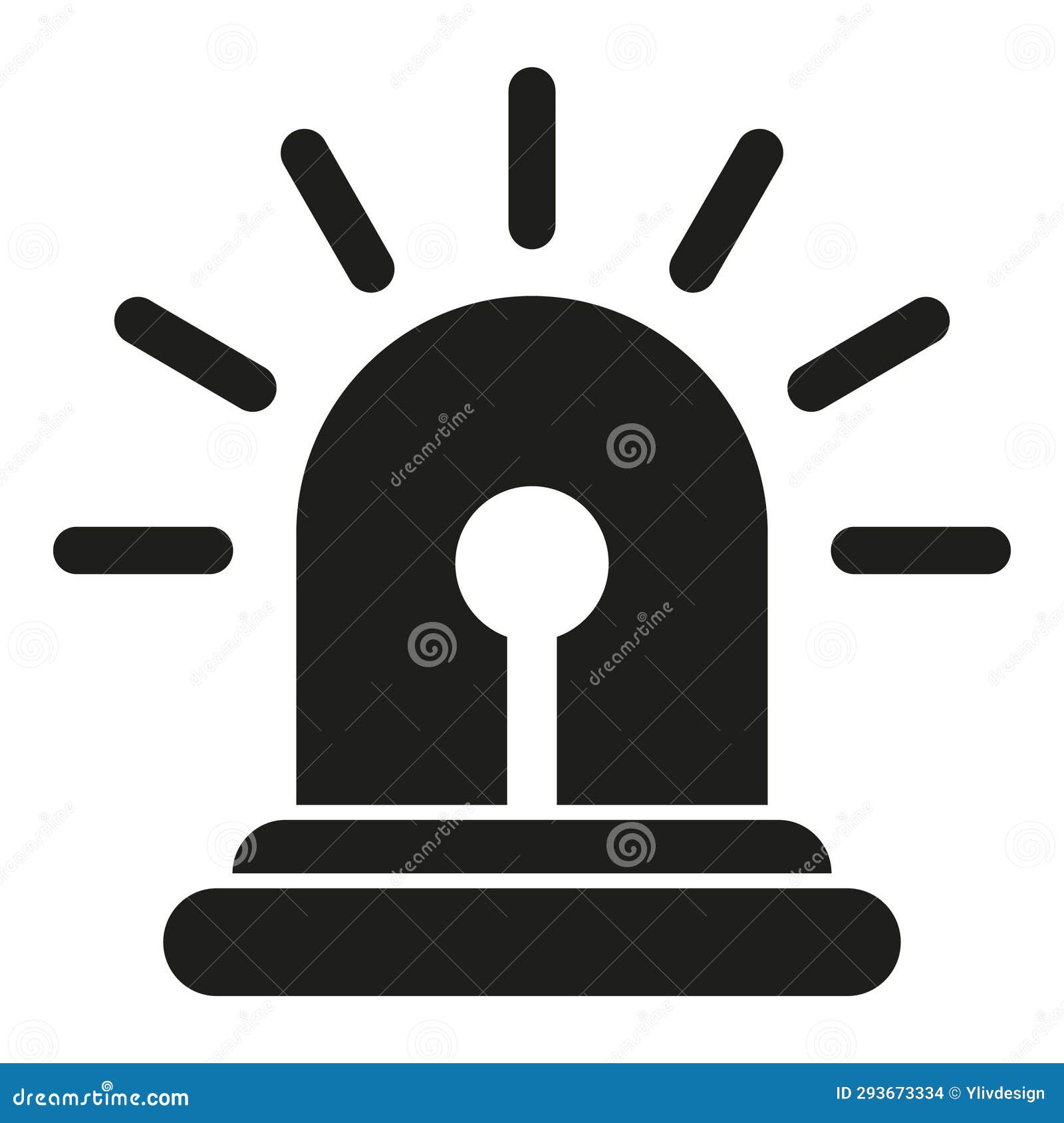 Flasher Icon. Drop Shadow Silhouette Symbol. Cartoon Vector ...