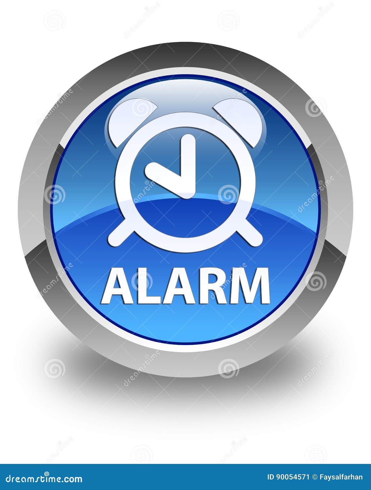 Alarm Glossy Blue Round Button Stock Illustration - Illustration of ...